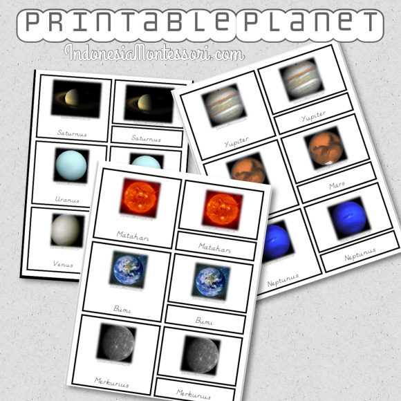 IMC Free Printable – Planet di Tata Surya – IndonesiaMontessori.Com